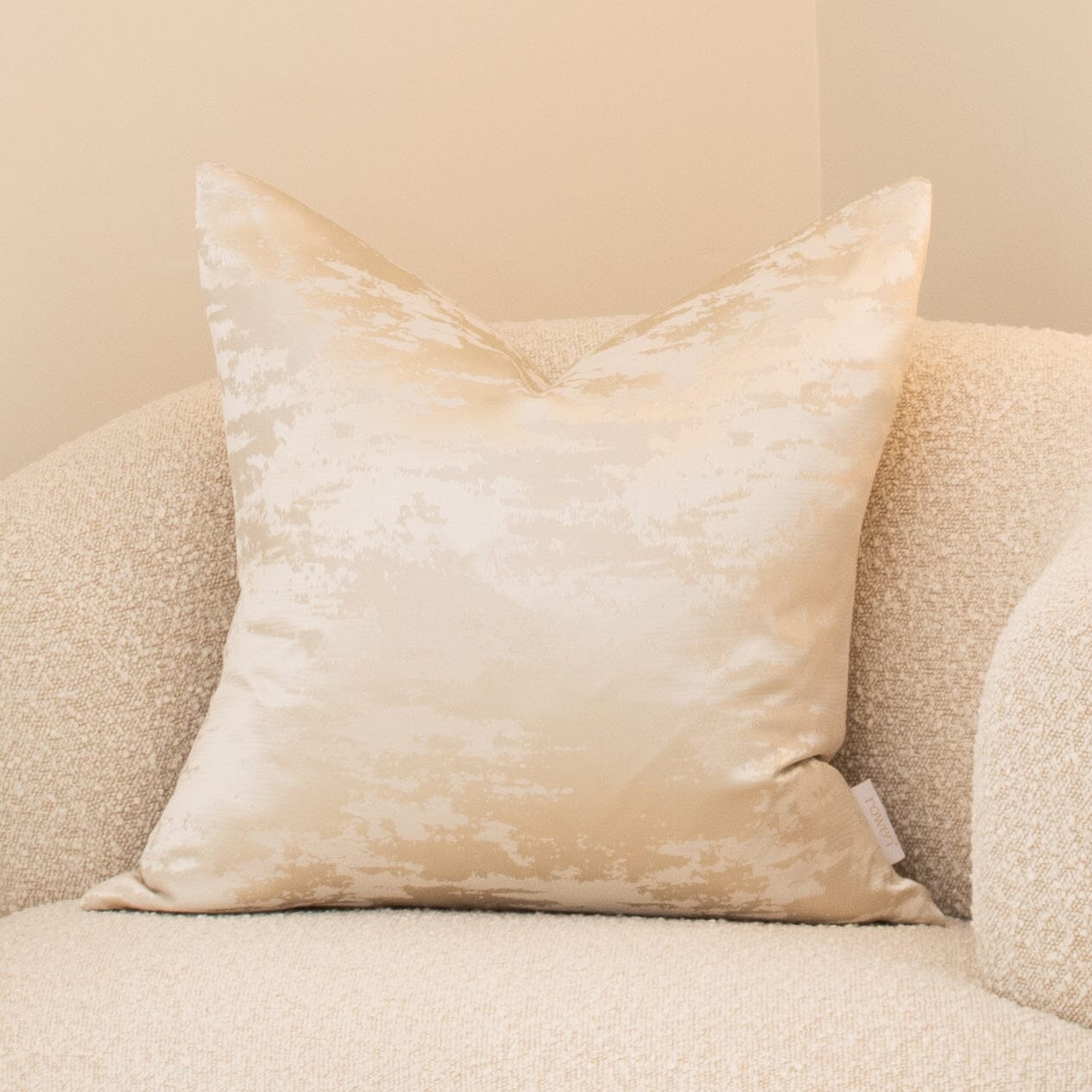 Hailes Oyster Satin Marble Effect Cushion - 50 x 50cm – Rowen Homes