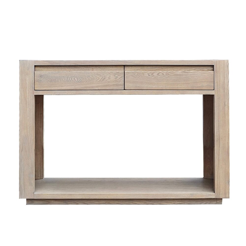 Shop Hayden Smoked Oak 2 Drawer Console Table – Rowen Homes