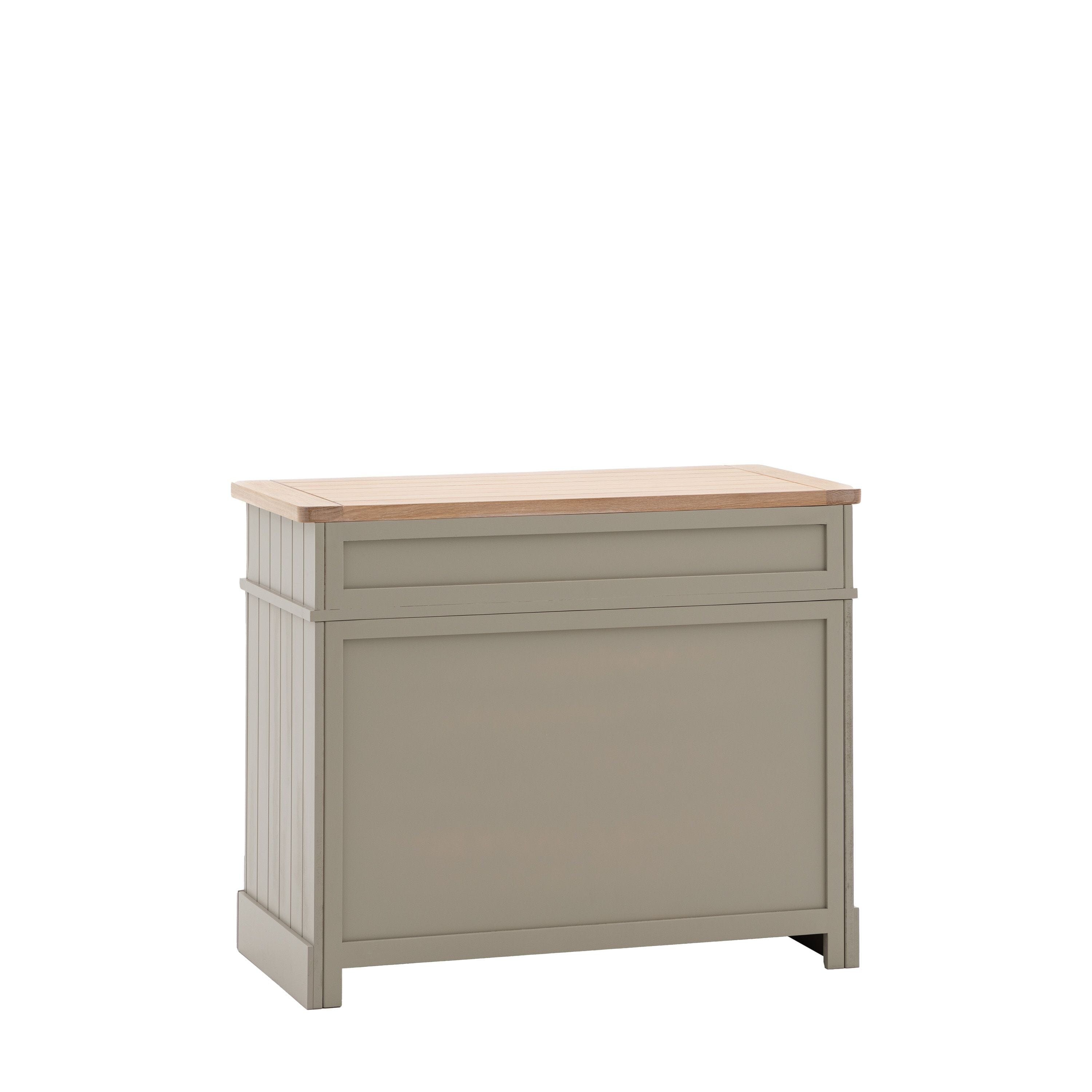Highclere Sage Green Painted 2 Door Sideboard with Oak Top – Rowen Homes