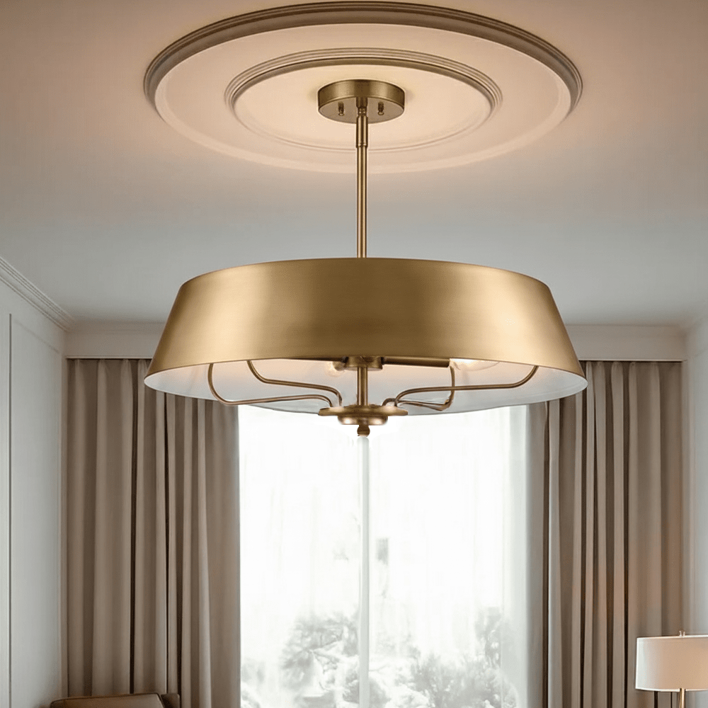 Ianthe Gold 4 Light Ceiling Light with Gold Shade – Rowen Homes