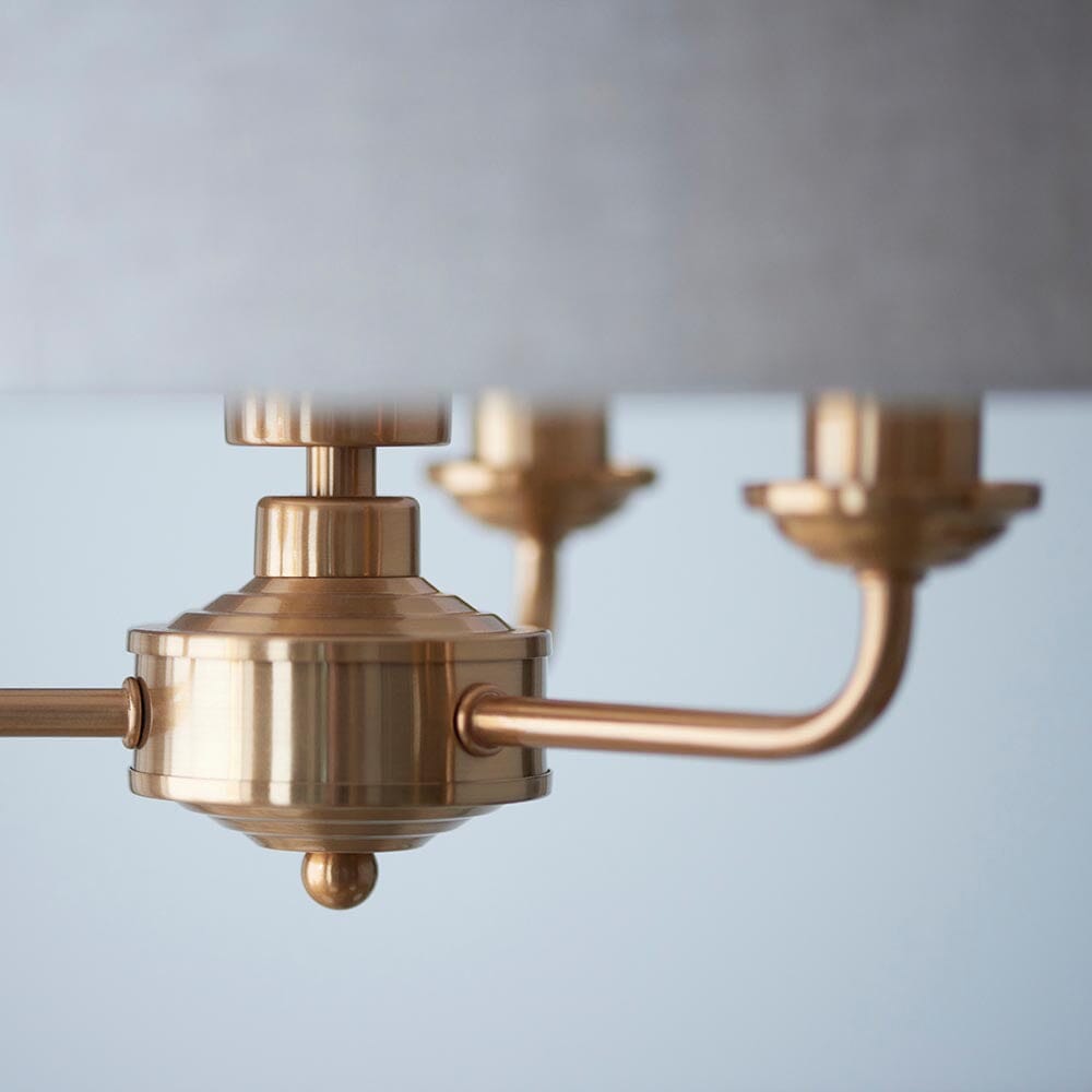 Juniper 3 Light Brass Pendant Ceiling Light with Neutral Shade – Rowen ...