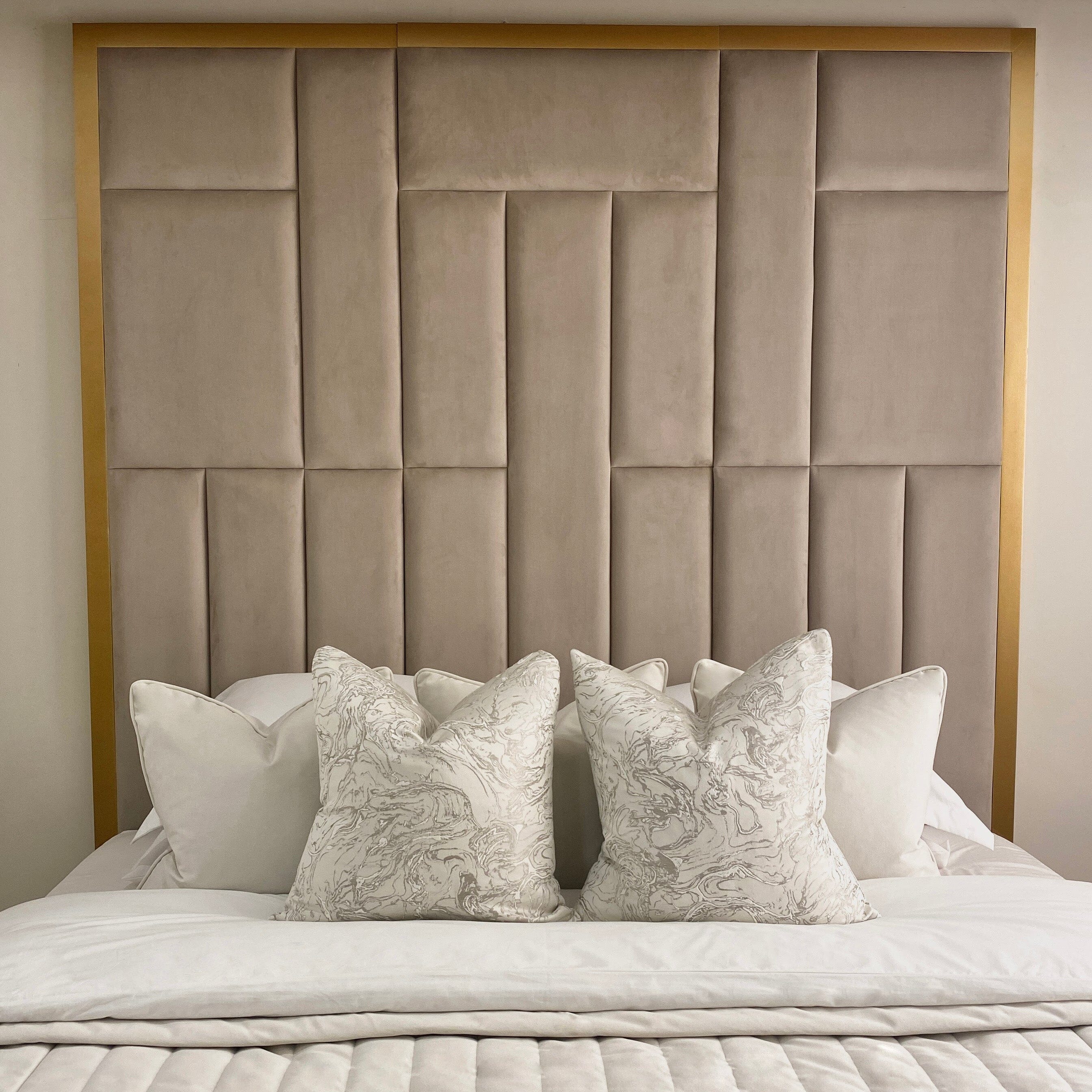 Kensington Mink & Gold Premium Abstract Headboard – Rowen Homes
