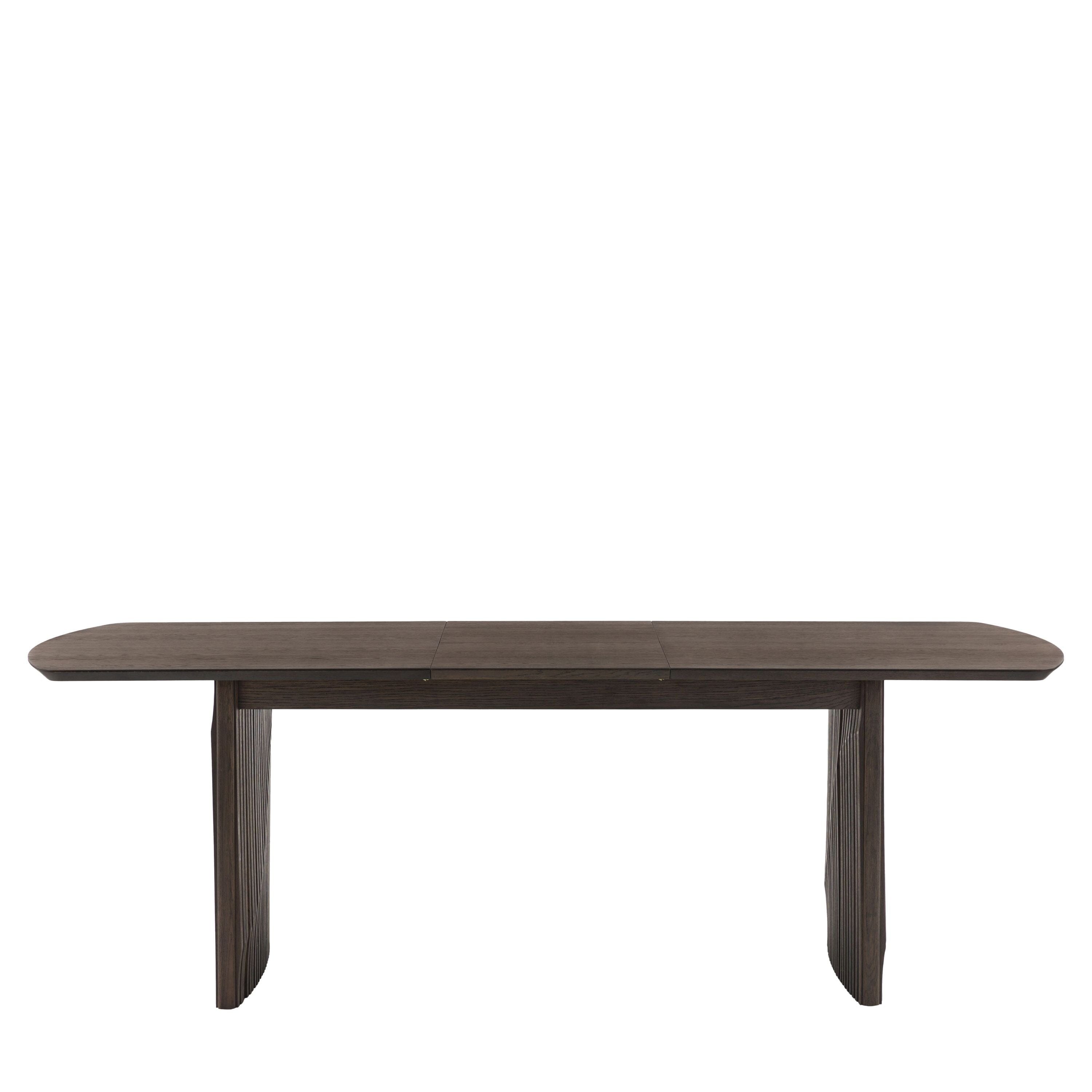 Koldrum Dark Wood Extendable Dining Table with Panelled Detail – Rowen ...