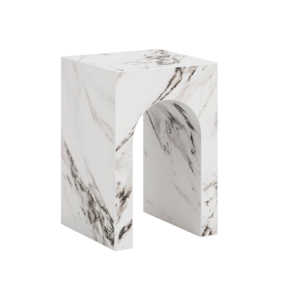 Kyoto Luxury White Marble Effect Arched Side Table – Rowen Homes
