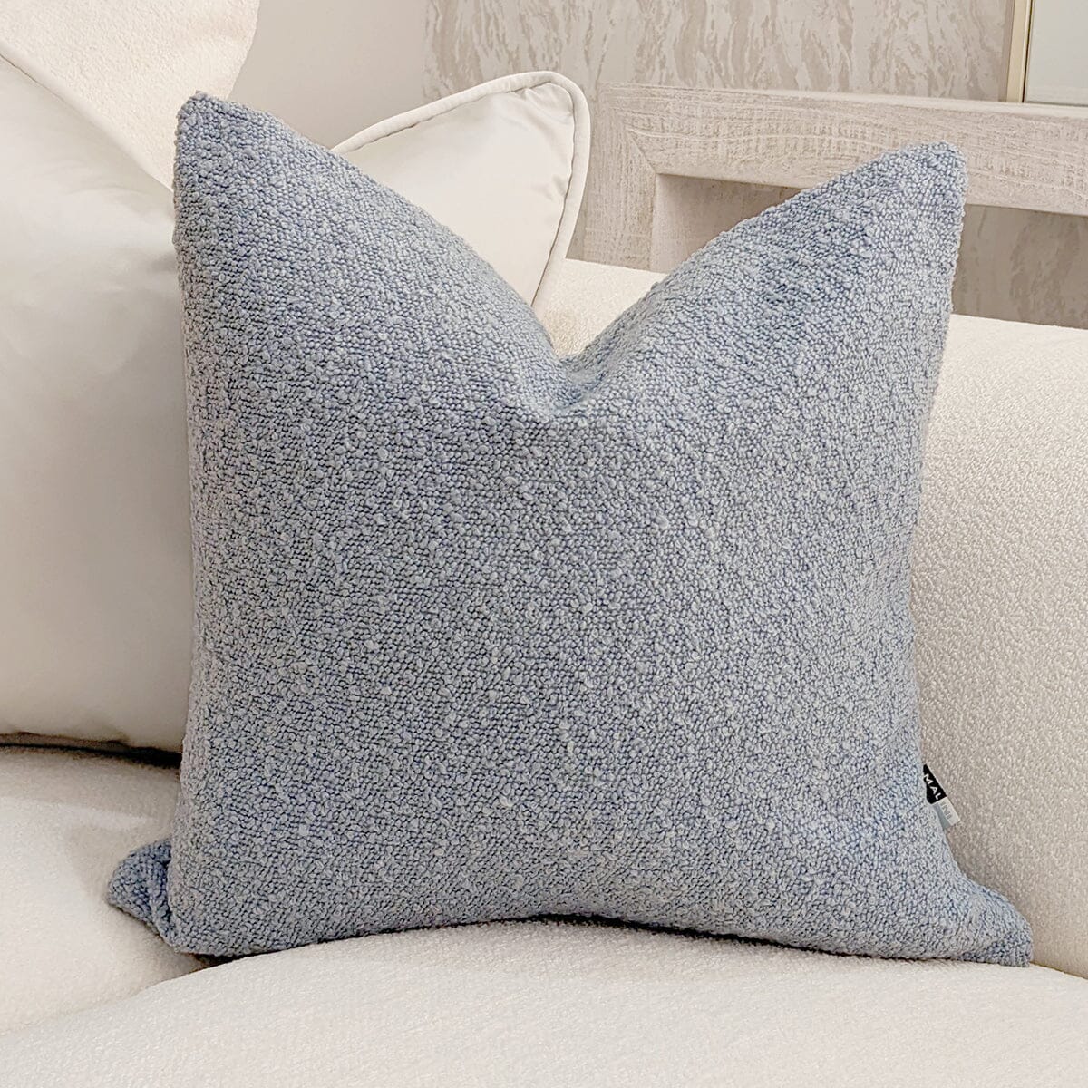 Laos Light Blue Textured Cushion - 45 x 45cm – Rowen Homes