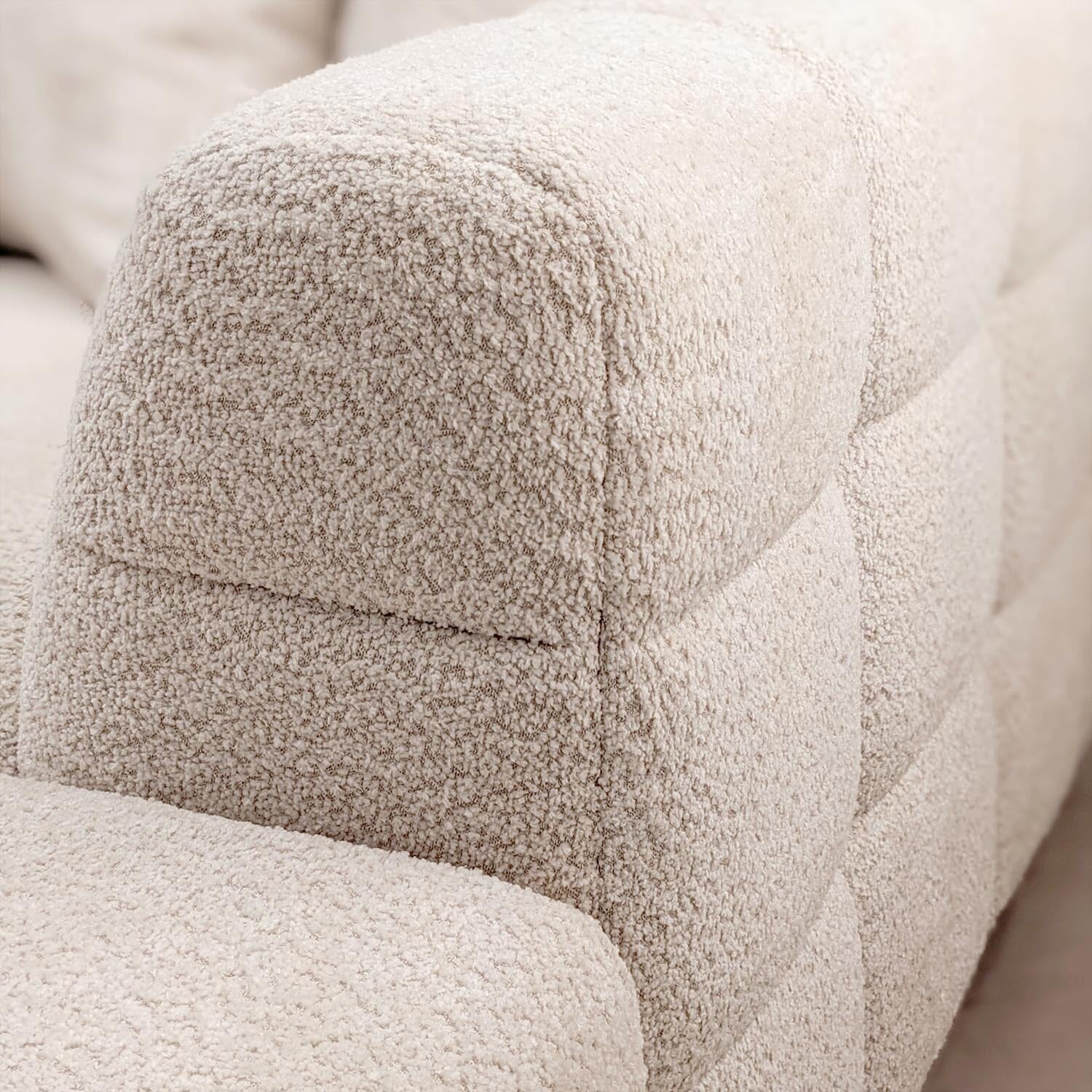 Bubble Tufted Oatmeal Boucle Corner Sofa - Right Hand Facing – Rowen Homes