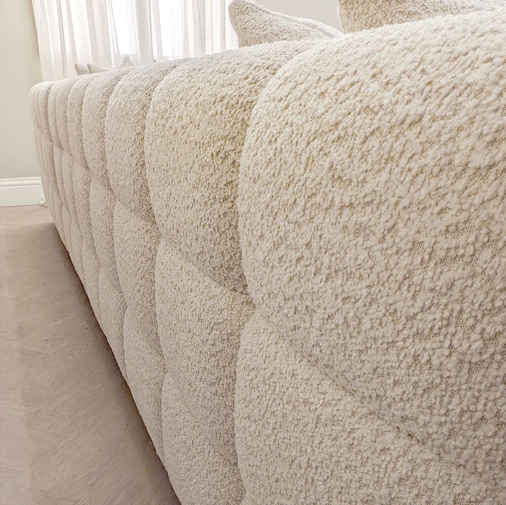Bubble Tufted Oatmeal Boucle Corner Sofa - Right Hand Facing – Rowen Homes
