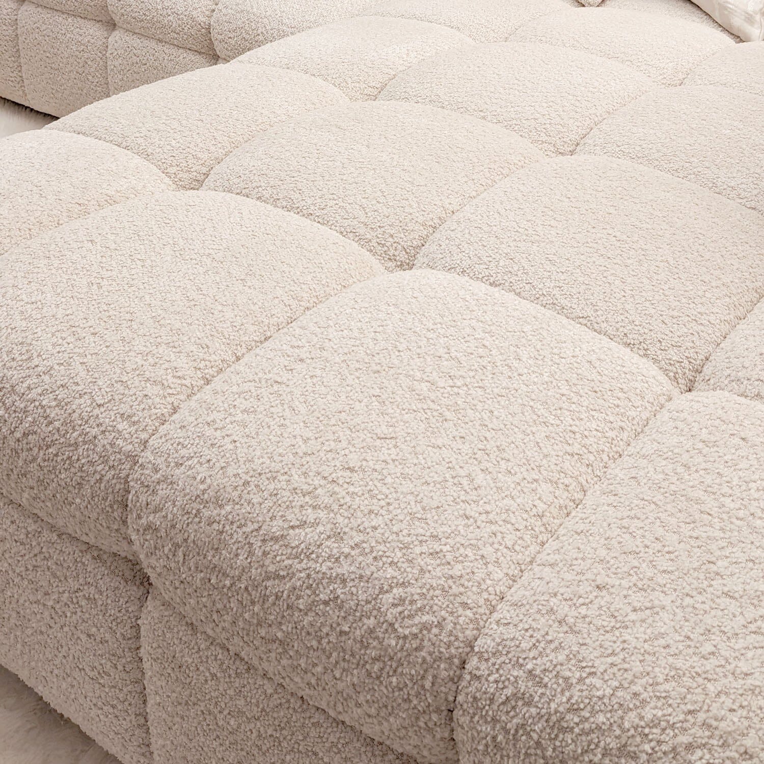 Bubble Tufted Oatmeal Boucle Corner Sofa - Right Hand Facing – Rowen Homes