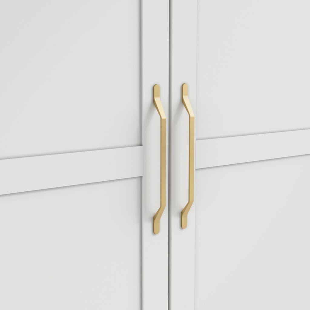 Layla White Double Wardrobe with Gold Handles – Rowen Homes