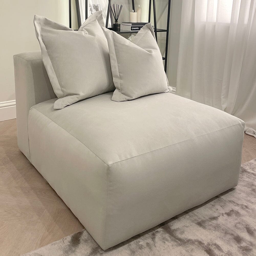 Shop Lenox Silver Velvet Pillow Back Modular Sofa Range – Rowen Homes