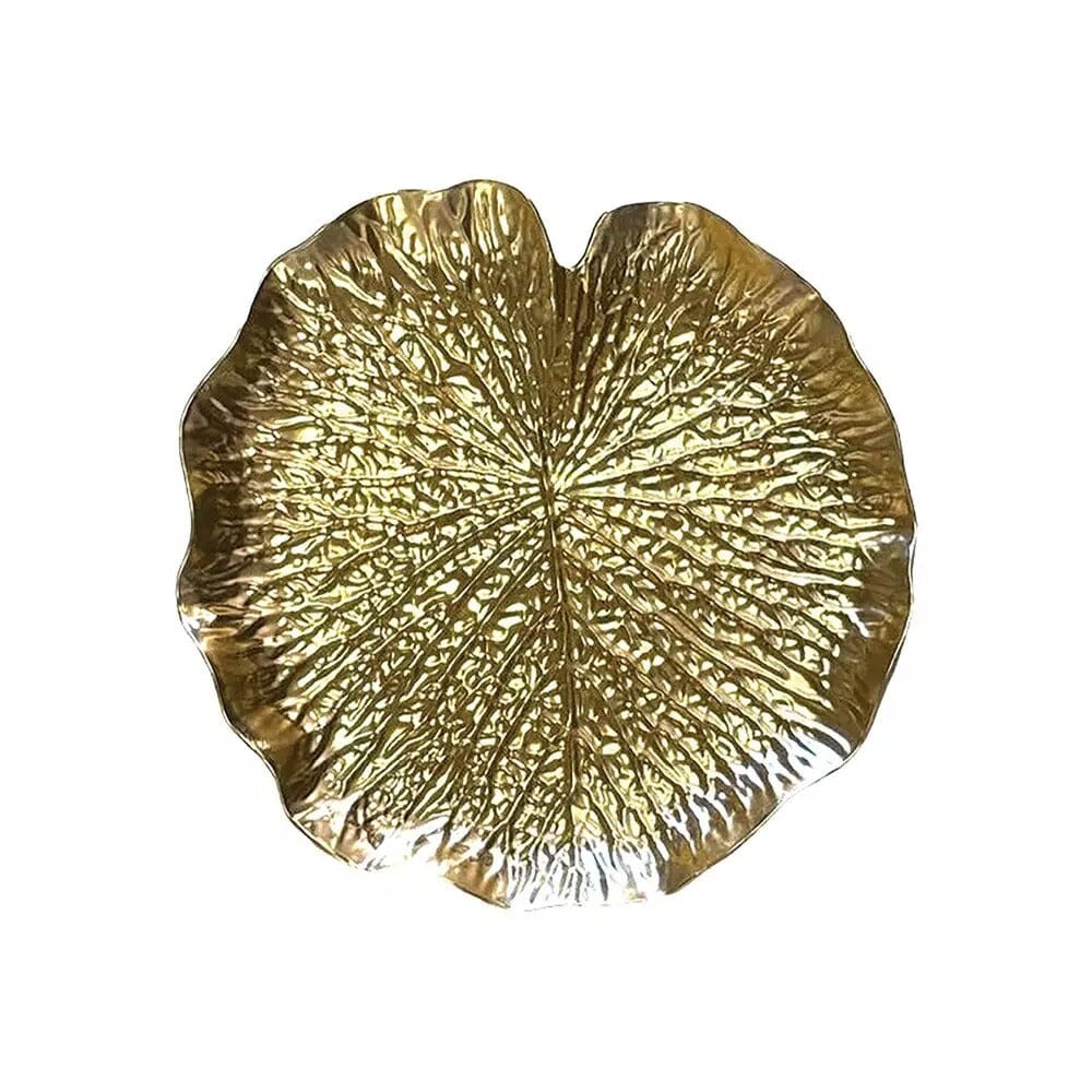 Lily Gold Leaf Shaped Charger Plate – Rowen Homes