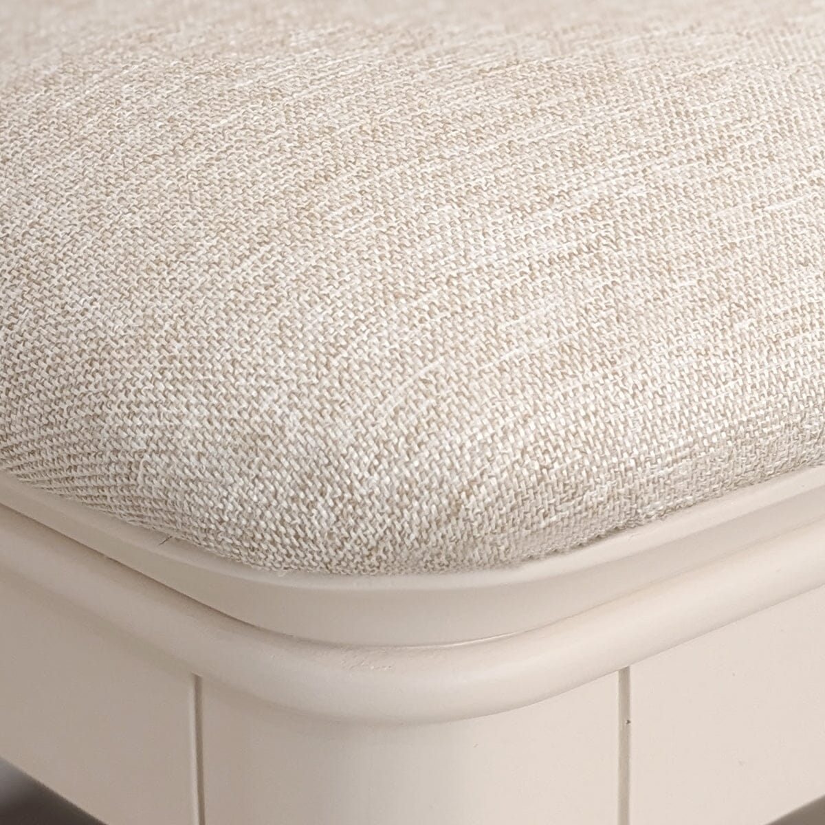Louvre White Wooden Upholstered Stool – Rowen Homes