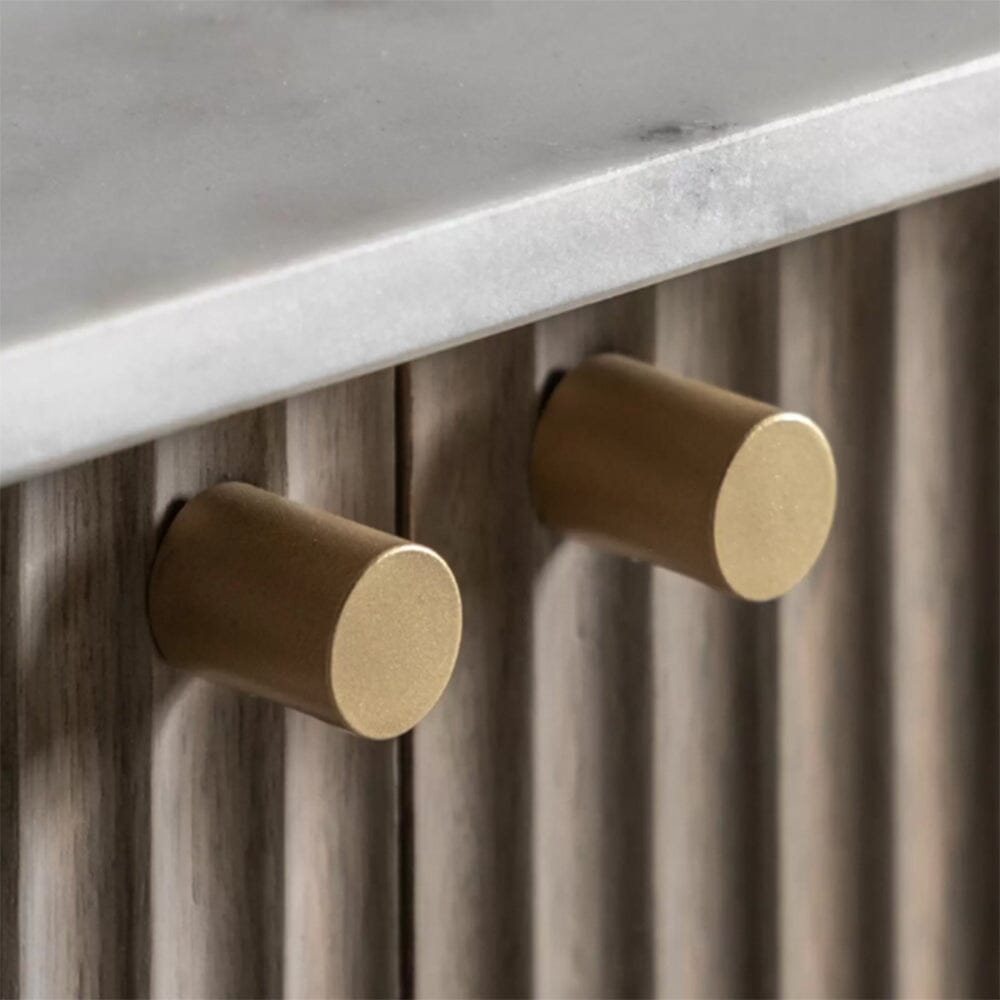 Shop Luna Mango Wood Ribbed 3 Door Sideboard with Marble Top – Rowen Homes