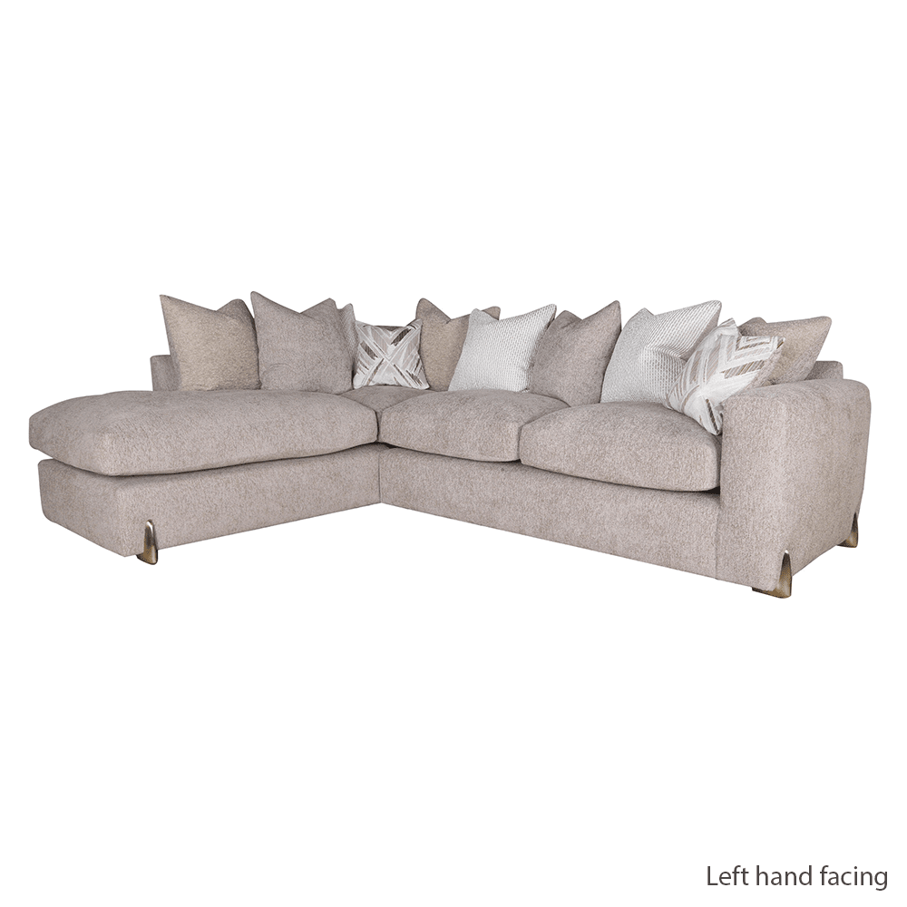 Mila Taupe Soft Textured Sofa Range with Gold Feet – Rowen Homes