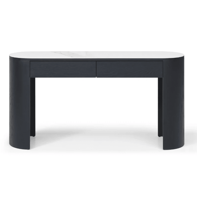 Monroe Black Console Table with Marble Top – Rowen Homes