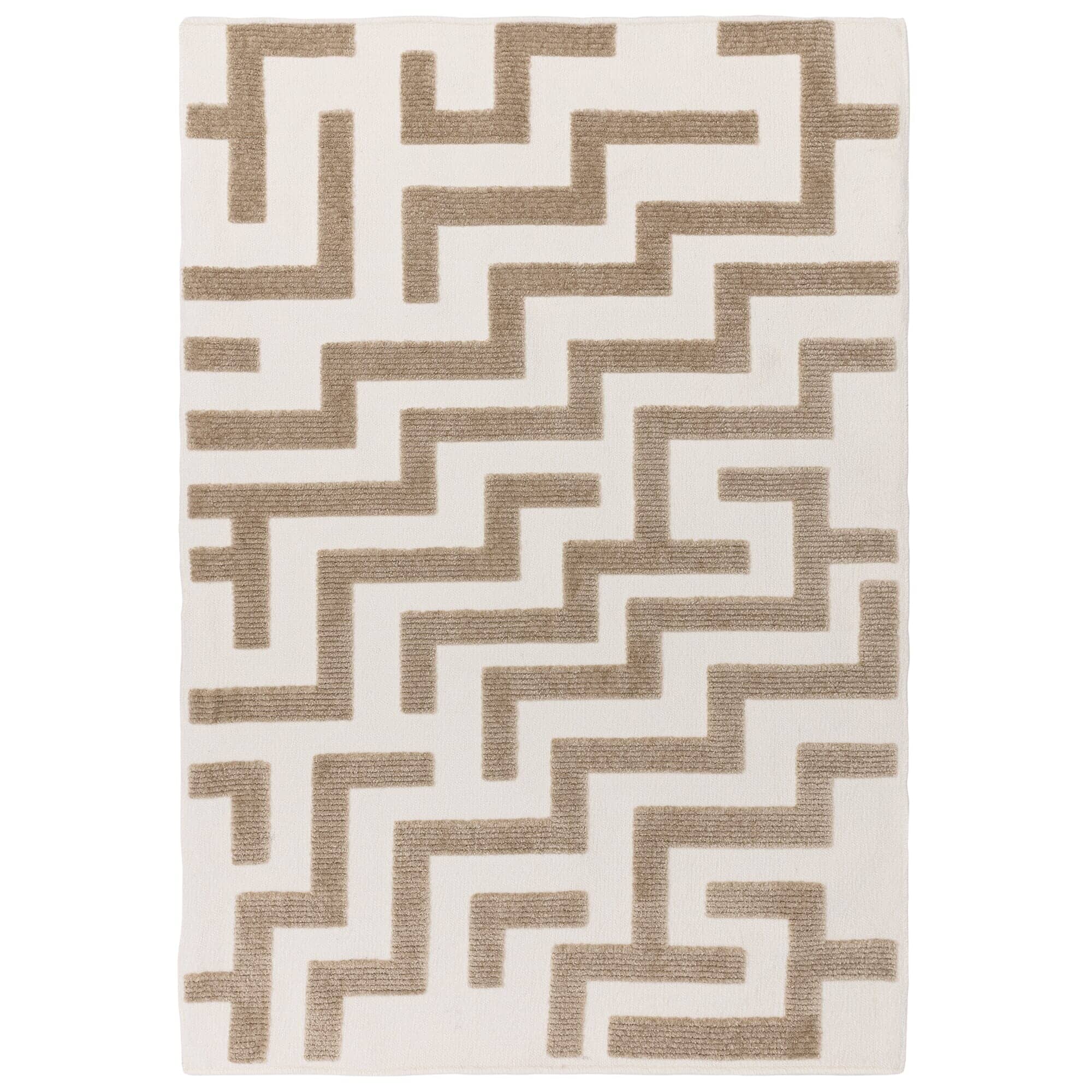 Morocco Taupe & Cream Geometric Rug – Rowen Homes