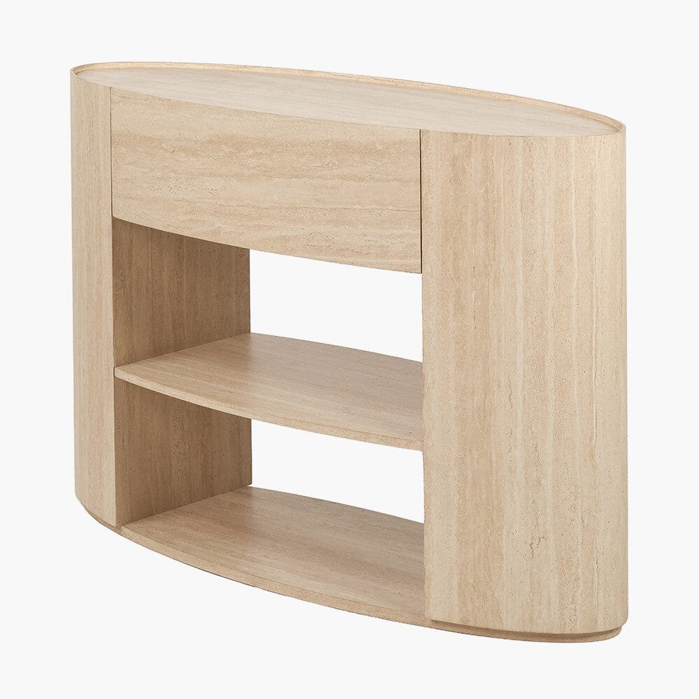 Moxin Travertine Effect 1 Drawer Console Table – Rowen Homes