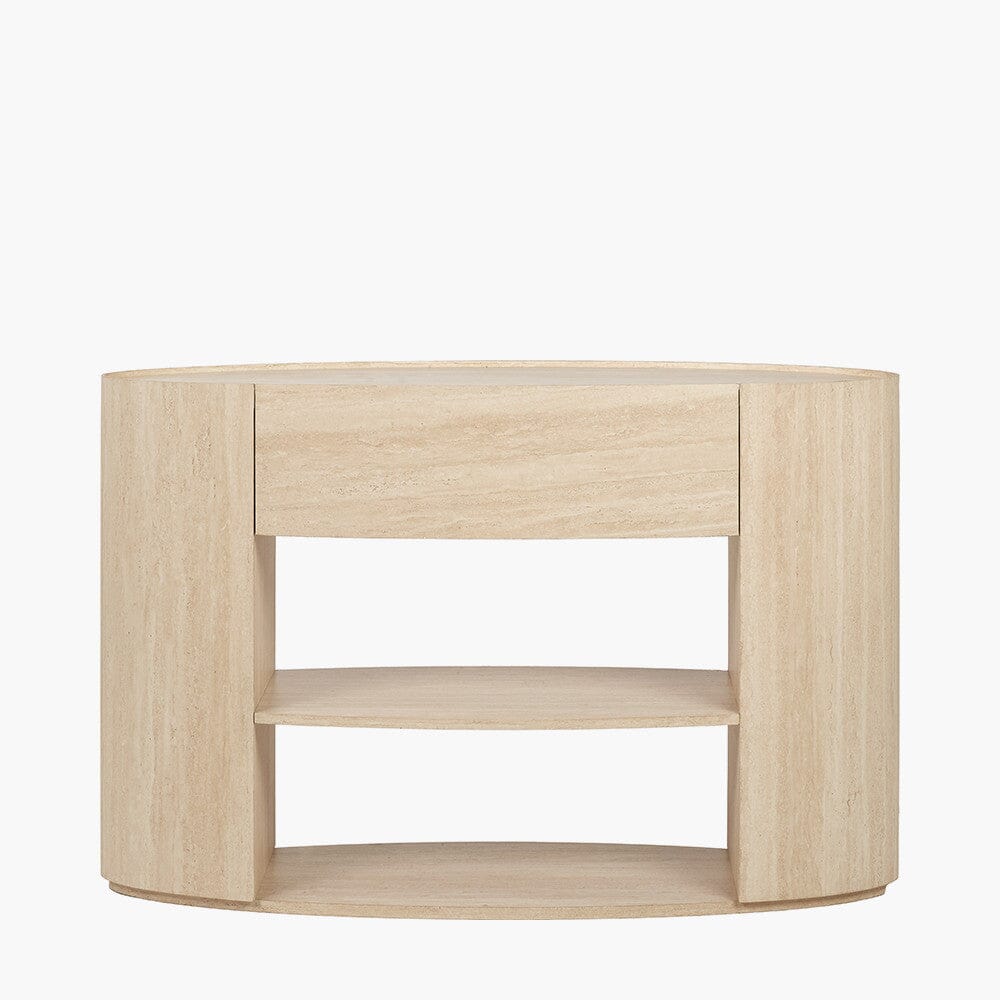 Moxin Travertine Effect 1 Drawer Console Table – Rowen Homes