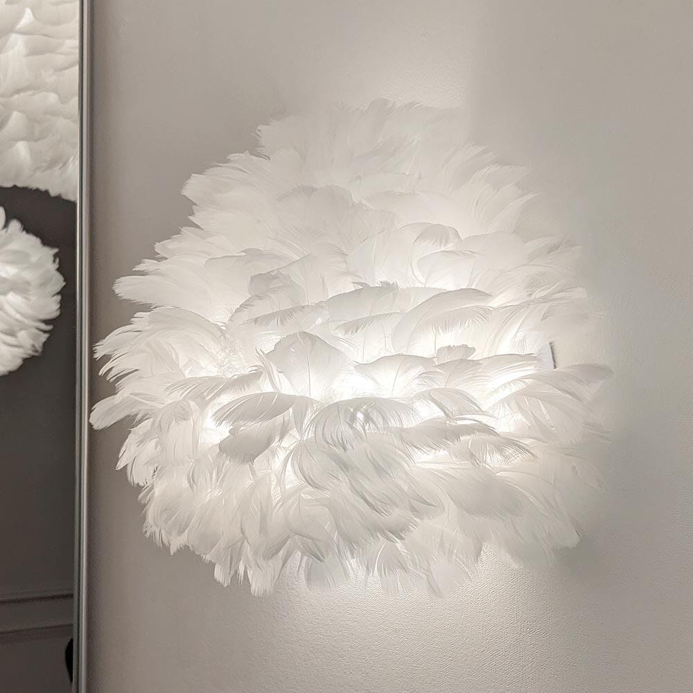 Natasha White Feather Wall Light – Rowen Homes