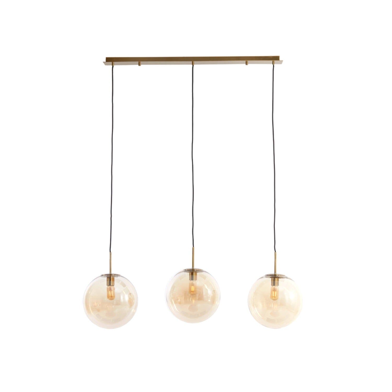 Nemia Gold & Amber Glass 3 Pendant Ceiling Light – Rowen Homes