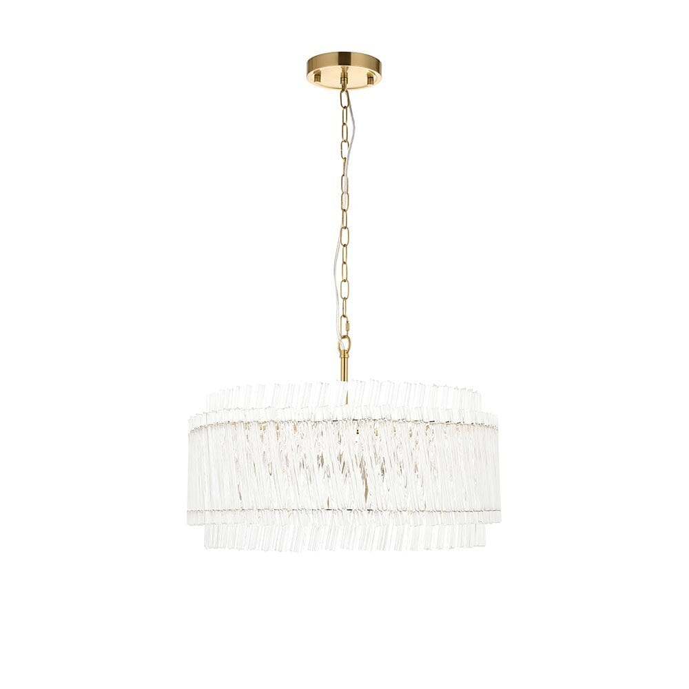 Noema Gold 5 Light Glass Rod Statement Pendant Ceiling Light – Rowen Homes