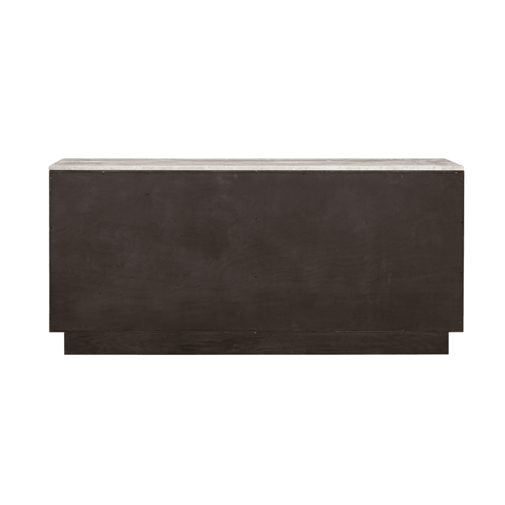 Norah Deep Brown 4 Door Sideboard with Travertine Top – Rowen Homes