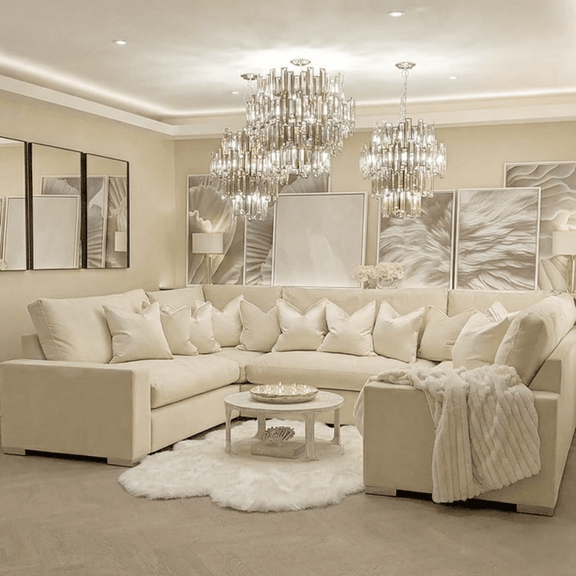 Olivia Cream Premium Large U-Shaped Sofa – Rowen Homes