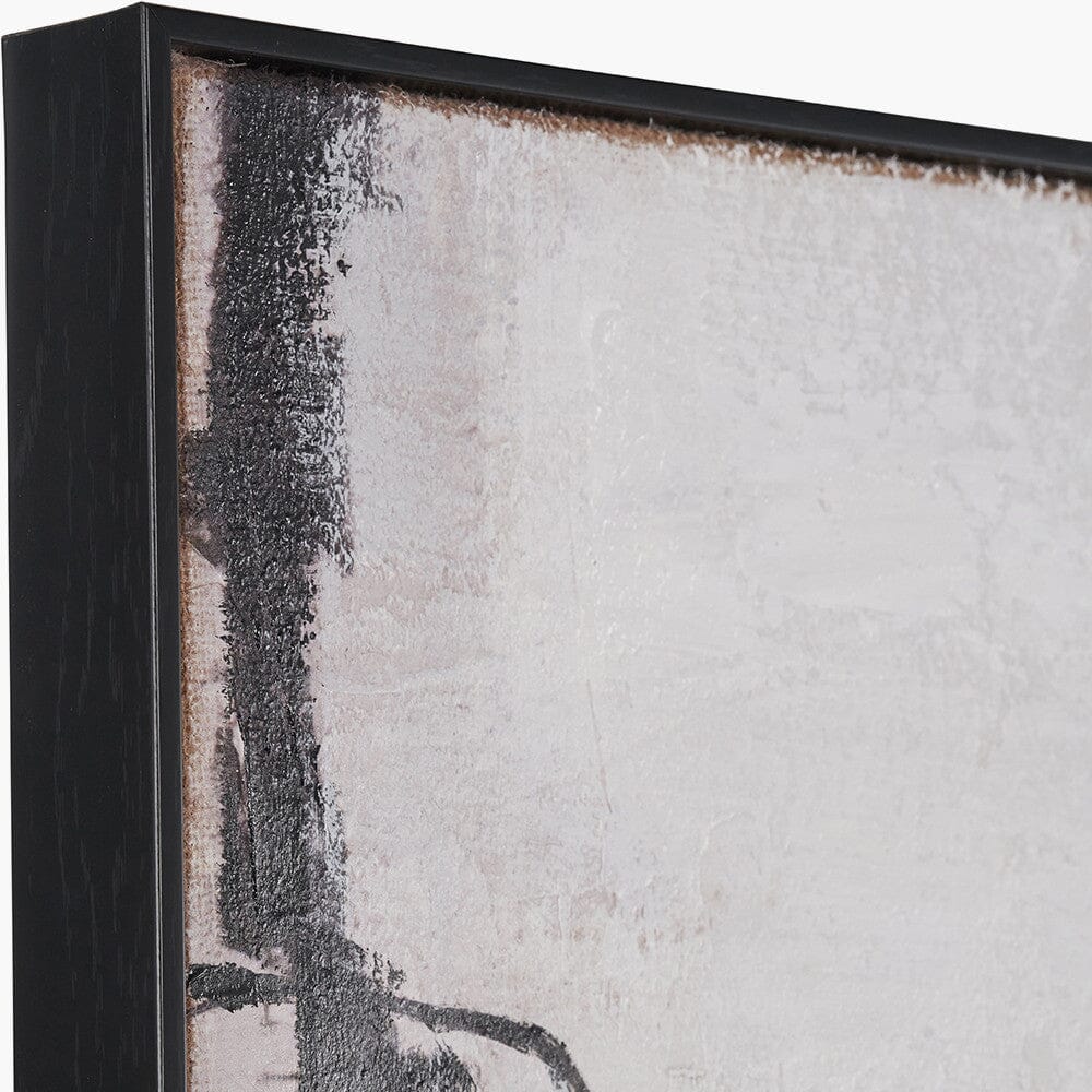 Phoebe Monochrome Abstract Canvas Wall Art with Black Frame – Rowen Homes
