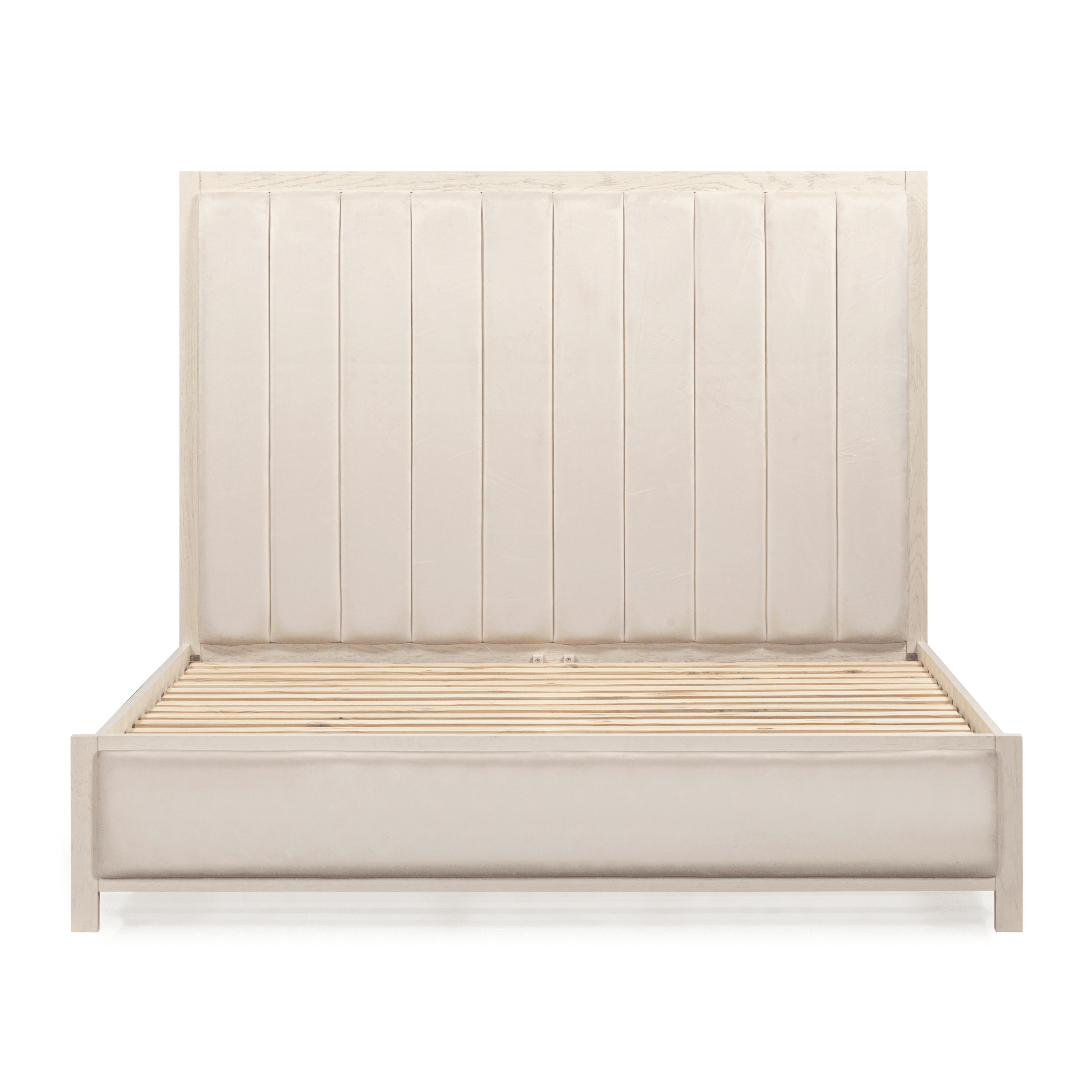 Soho Cream Velvet Bed with Cream Wood Frame – Rowen Homes