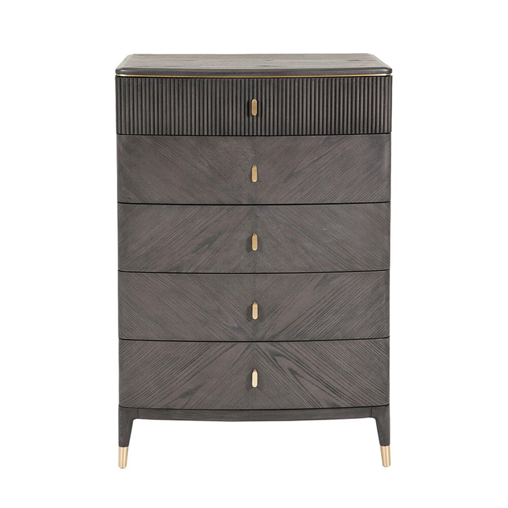 Putney Grey & Gold Tall Chest of Drawers – Rowen Homes