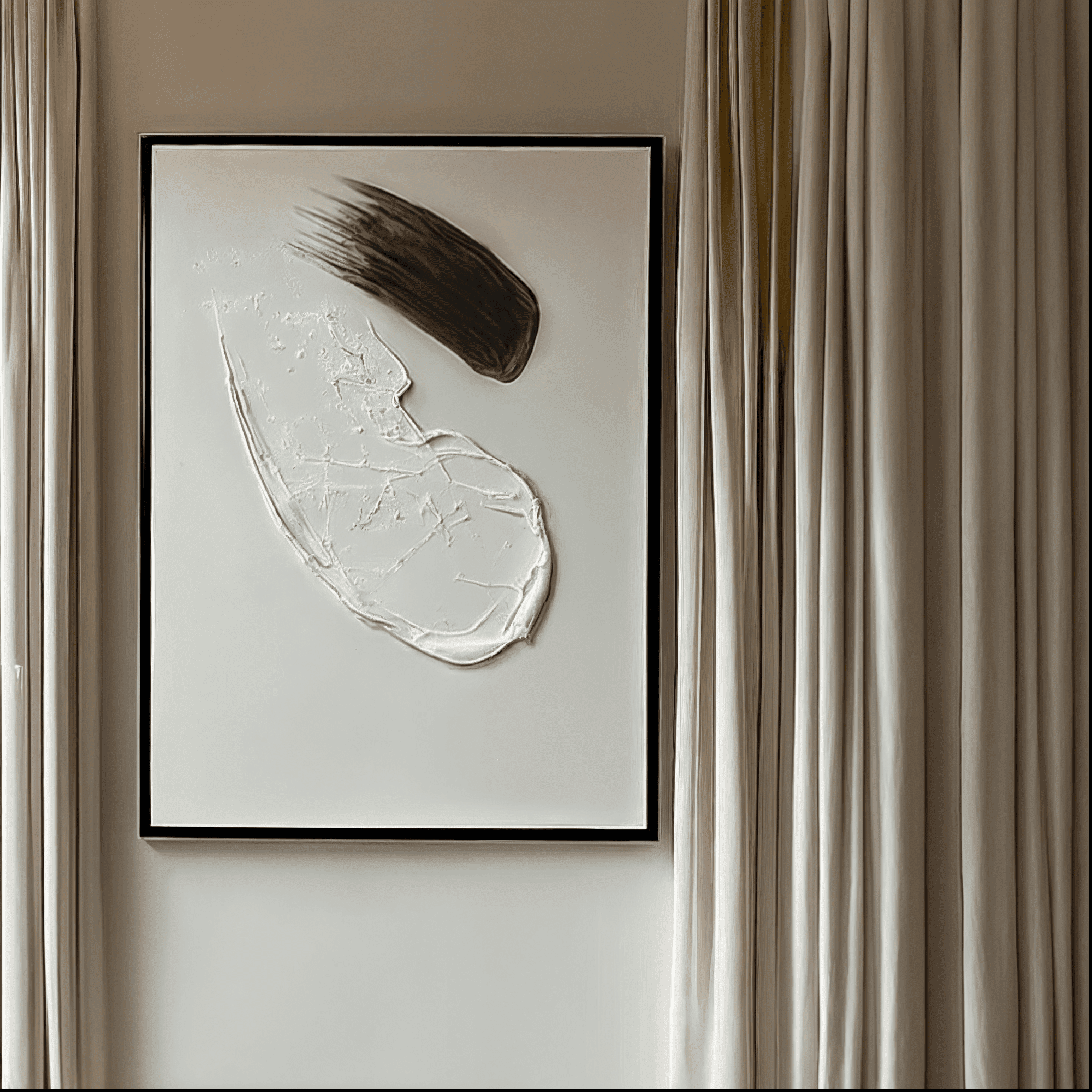 Regent Monochrome 3D Paint Stroke Effect Canvas Wall Art - III – Rowen ...