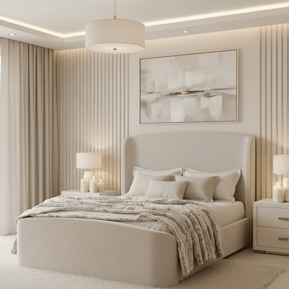 Reya Cashmere Textured Winged Ottoman Bed – Rowen Homes