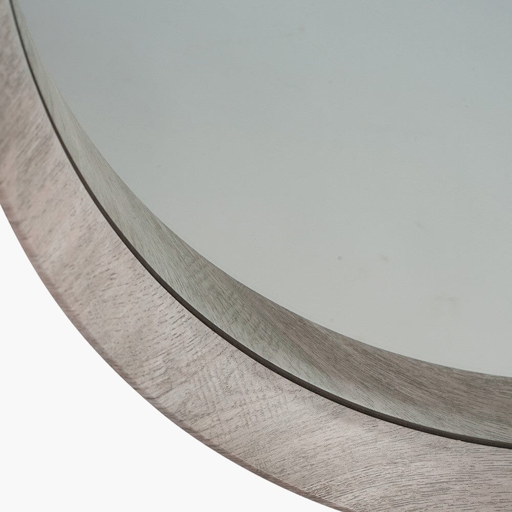 Sanai Large Grey Oak Veneer Round Wall Mirror – Rowen Homes