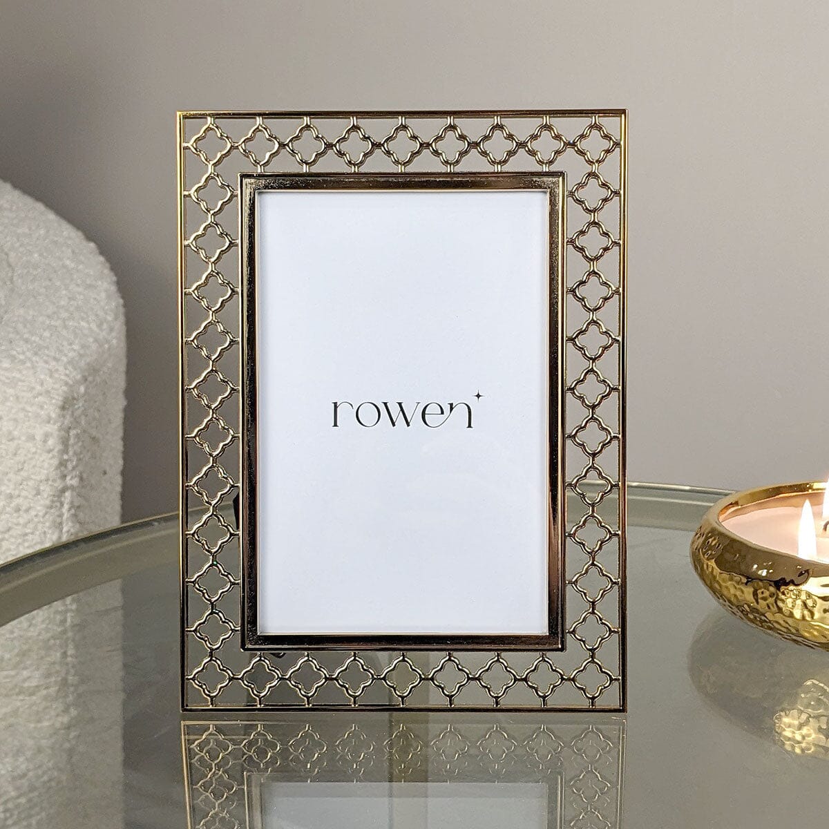 Sarai Gold Lattice Metal Photo Frame - 4x6" – Rowen Homes