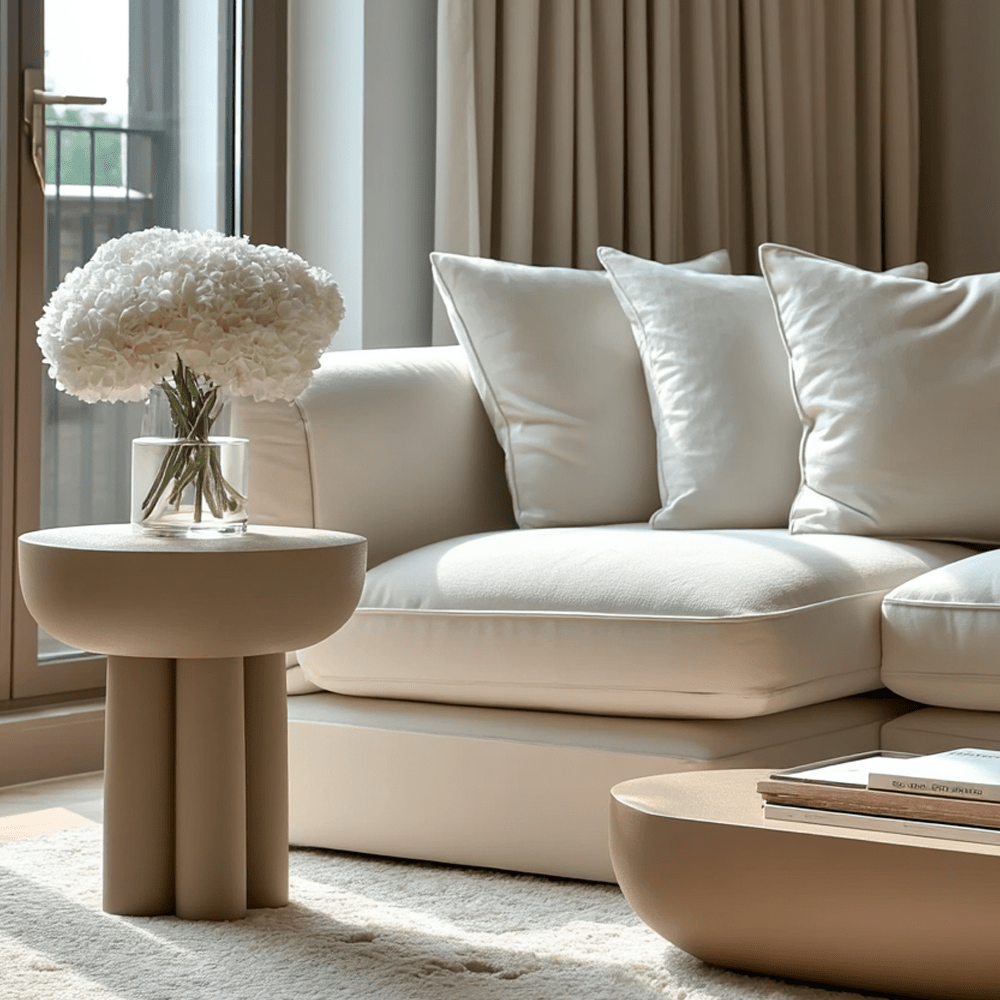 Sashie Greige Side Table – Rowen Homes