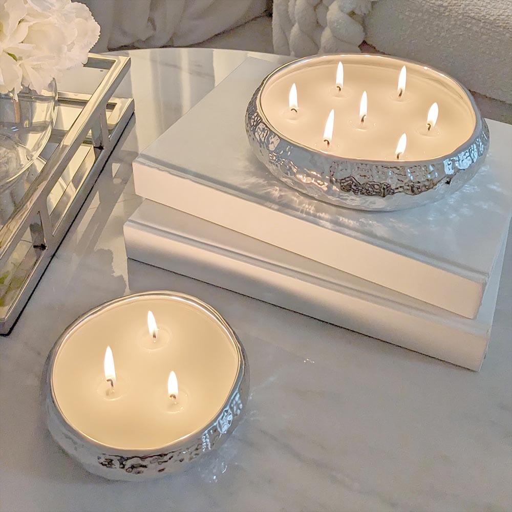 Set of 2 Aeolian Silver Candles – Rowen Homes
