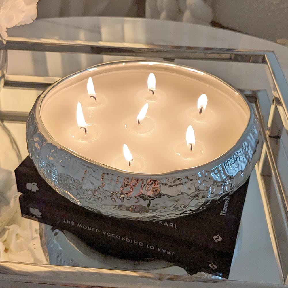 Set of 2 Aeolian Silver Candles – Rowen Homes