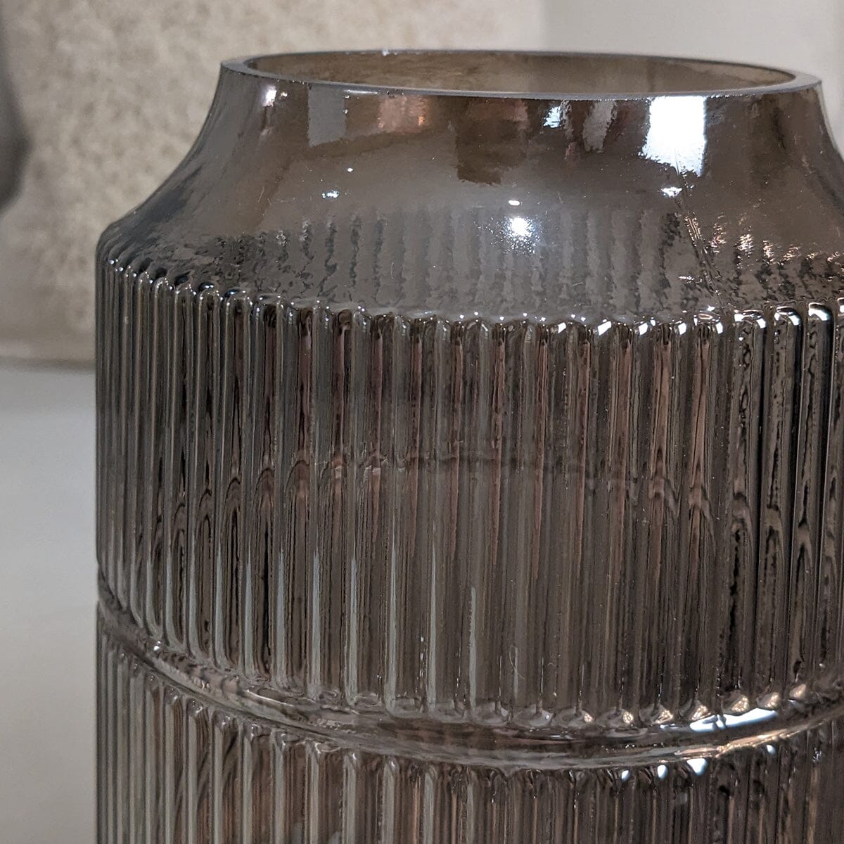 Seville Petite Smoked Glass Ribbed Vase – Rowen Homes