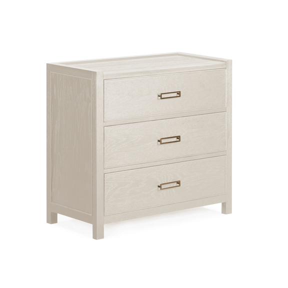 Soho Cream Oak Veneer 3 Drawer Chest – Rowen Homes