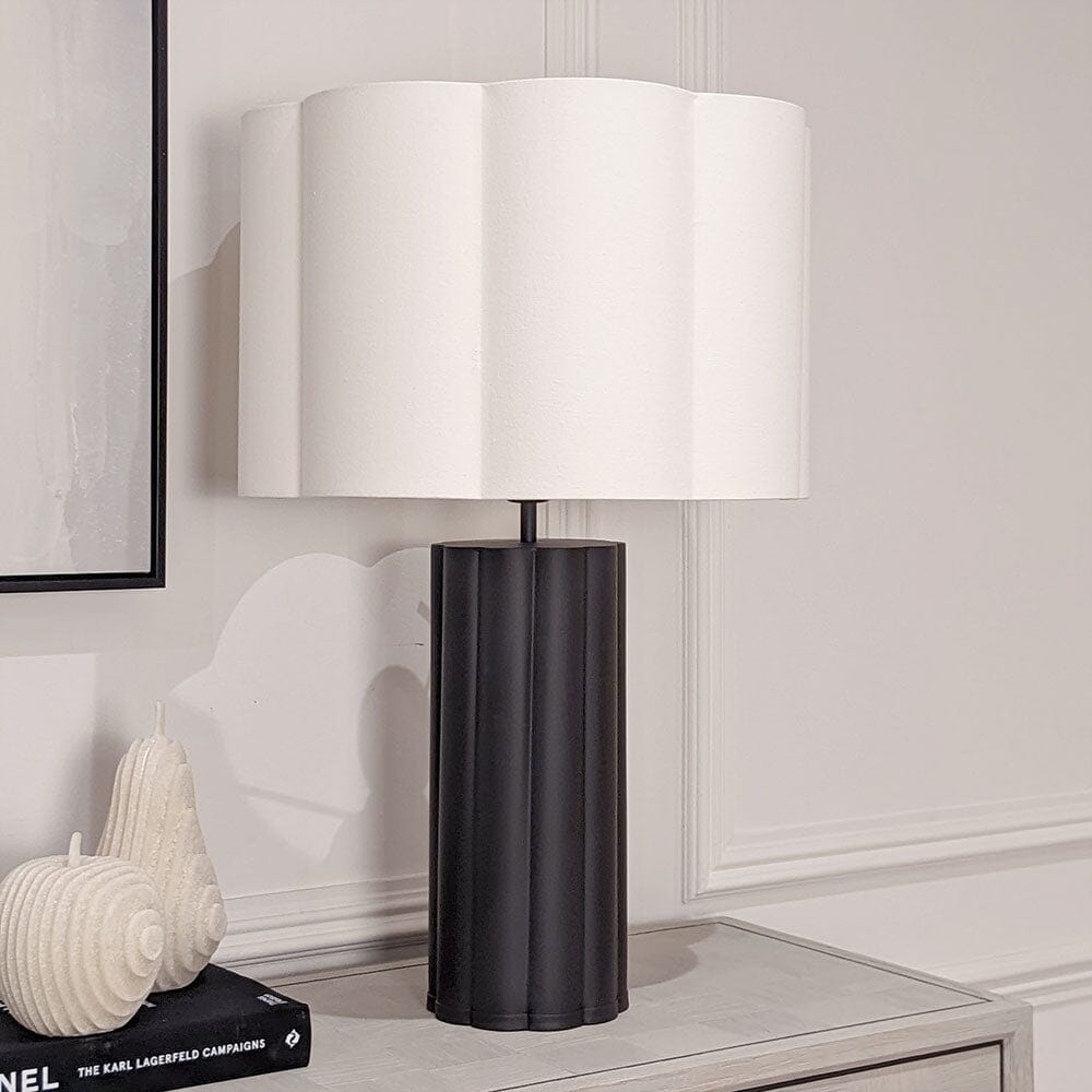 Tala Black & Cream Scalloped Table Lamp – Rowen Homes
