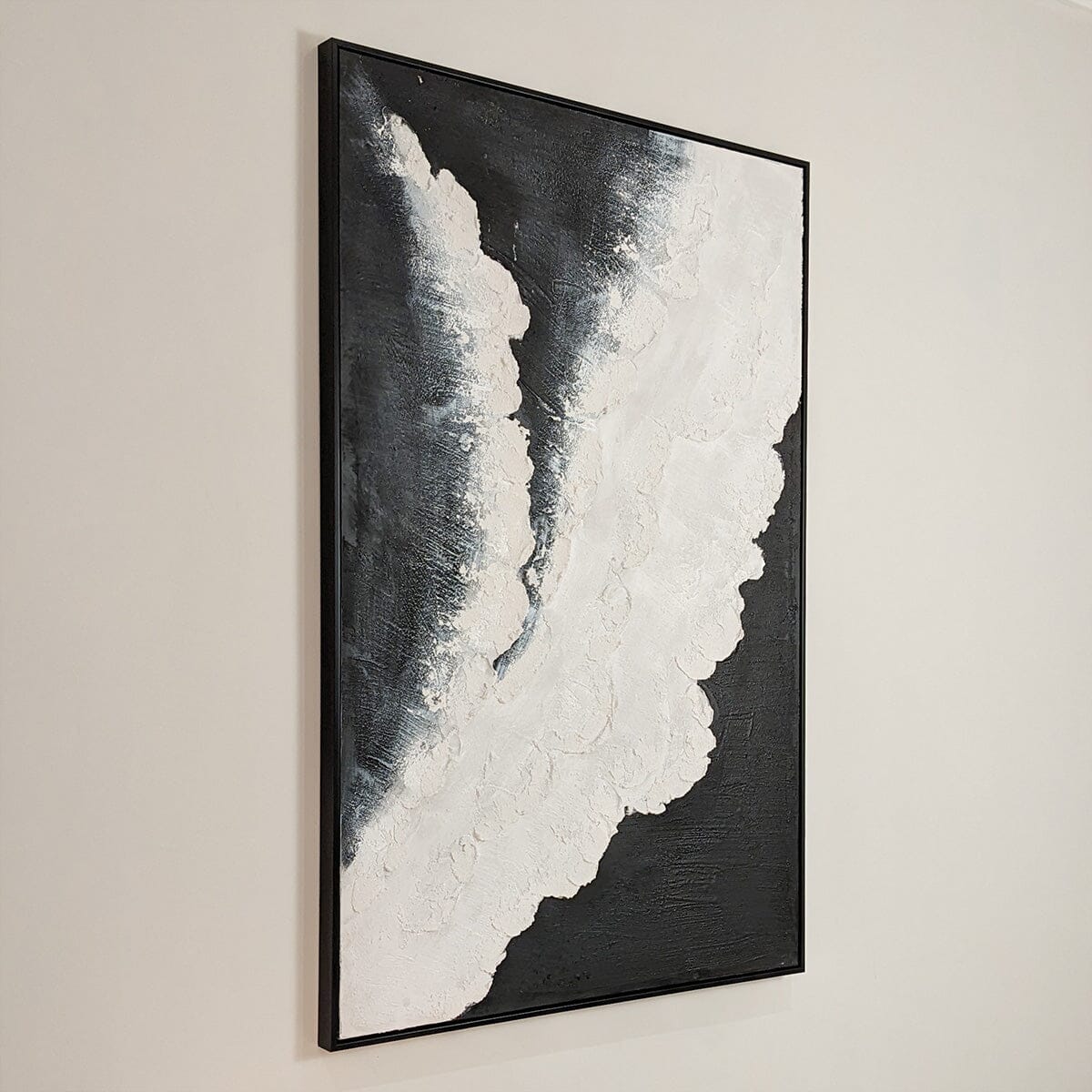 Tilford Monochrome Beach Waves Textured Canvas Wall Art – Rowen Homes