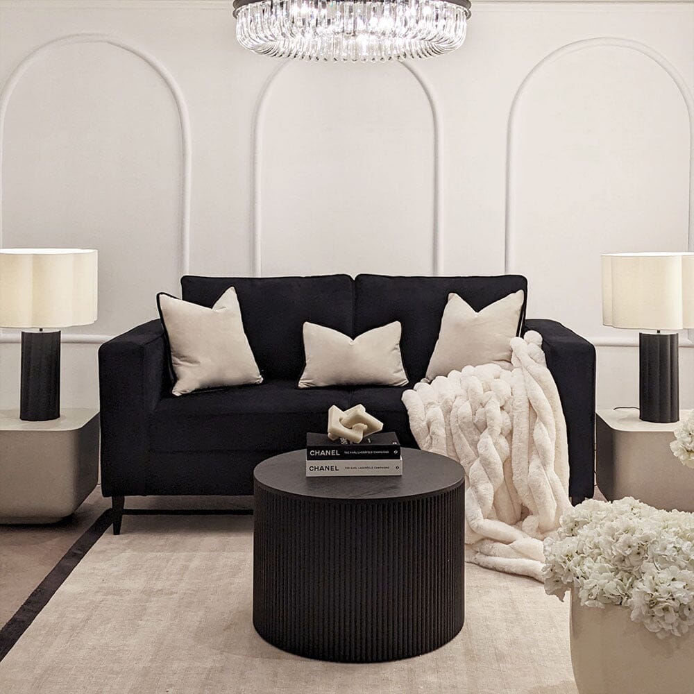 Tisbury Black Round Wooden Coffee Table – Rowen Homes