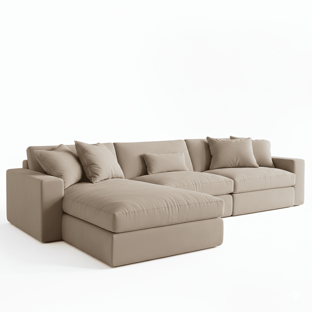 Tribeca Mink Velvet Large Left Hand Facing Chaise End Sofa – Rowen Homes