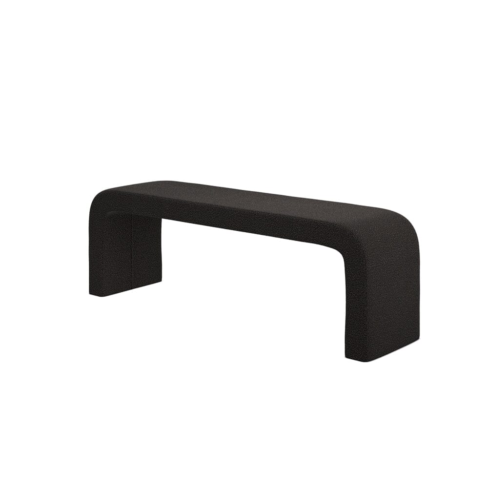 Valiona Black Boucle Curved Bench – Rowen Homes