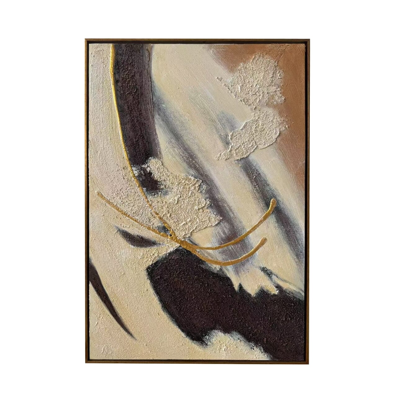 Verona Cream, Chocolate & Bronze Abstract Paint Brush Effect Textured ...