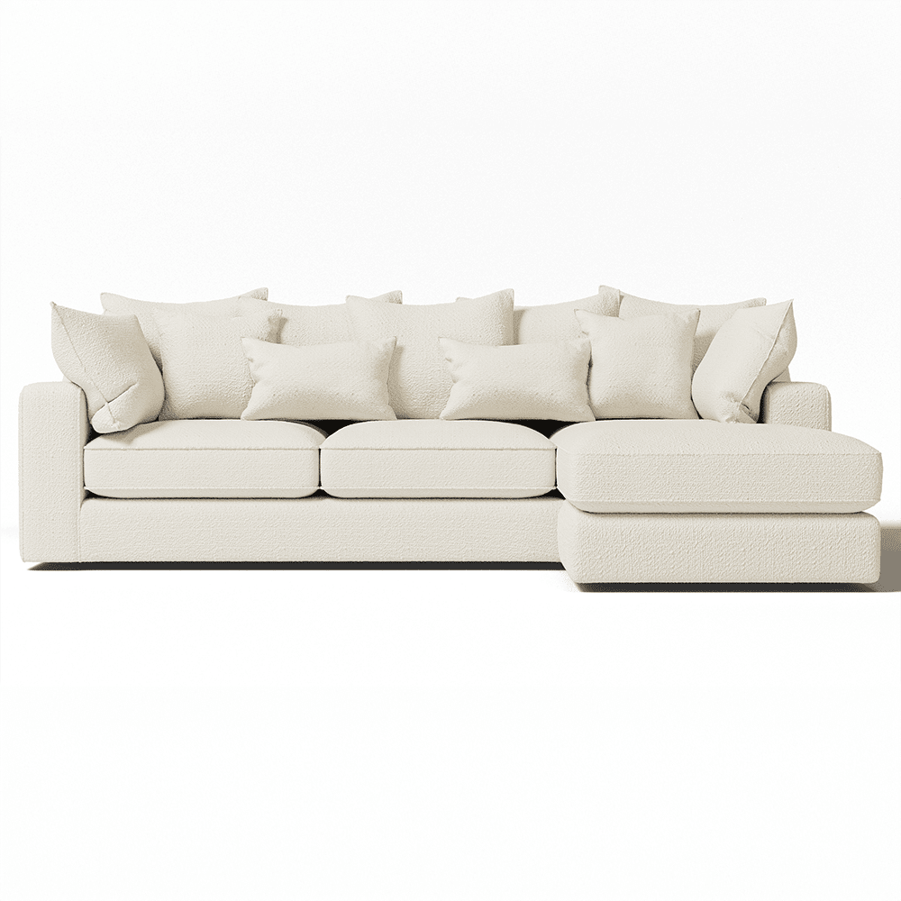 Victoria Ecru Boucle Large Right Hand Facing Pillow Back Sofa – Rowen Homes