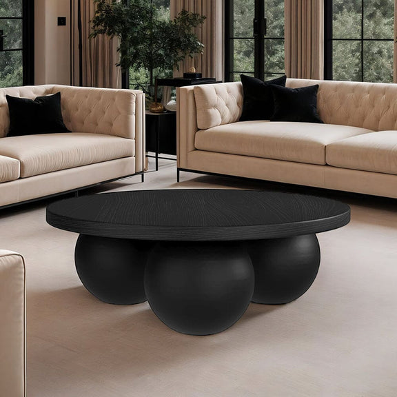 Westminster Matte Black Round Coffee Table – Rowen Homes