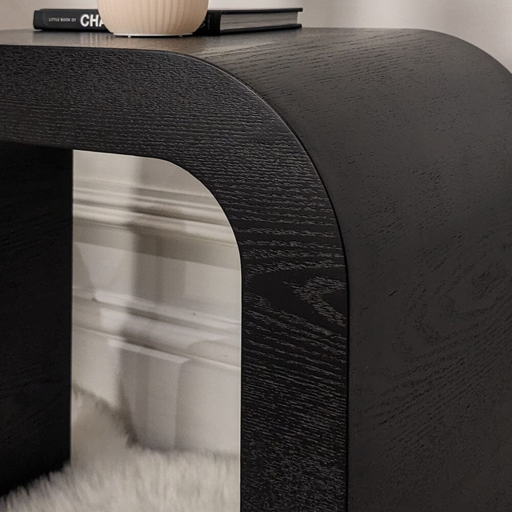 Whittaker Black Curved Side Table - Modern Elegance – Rowen Homes