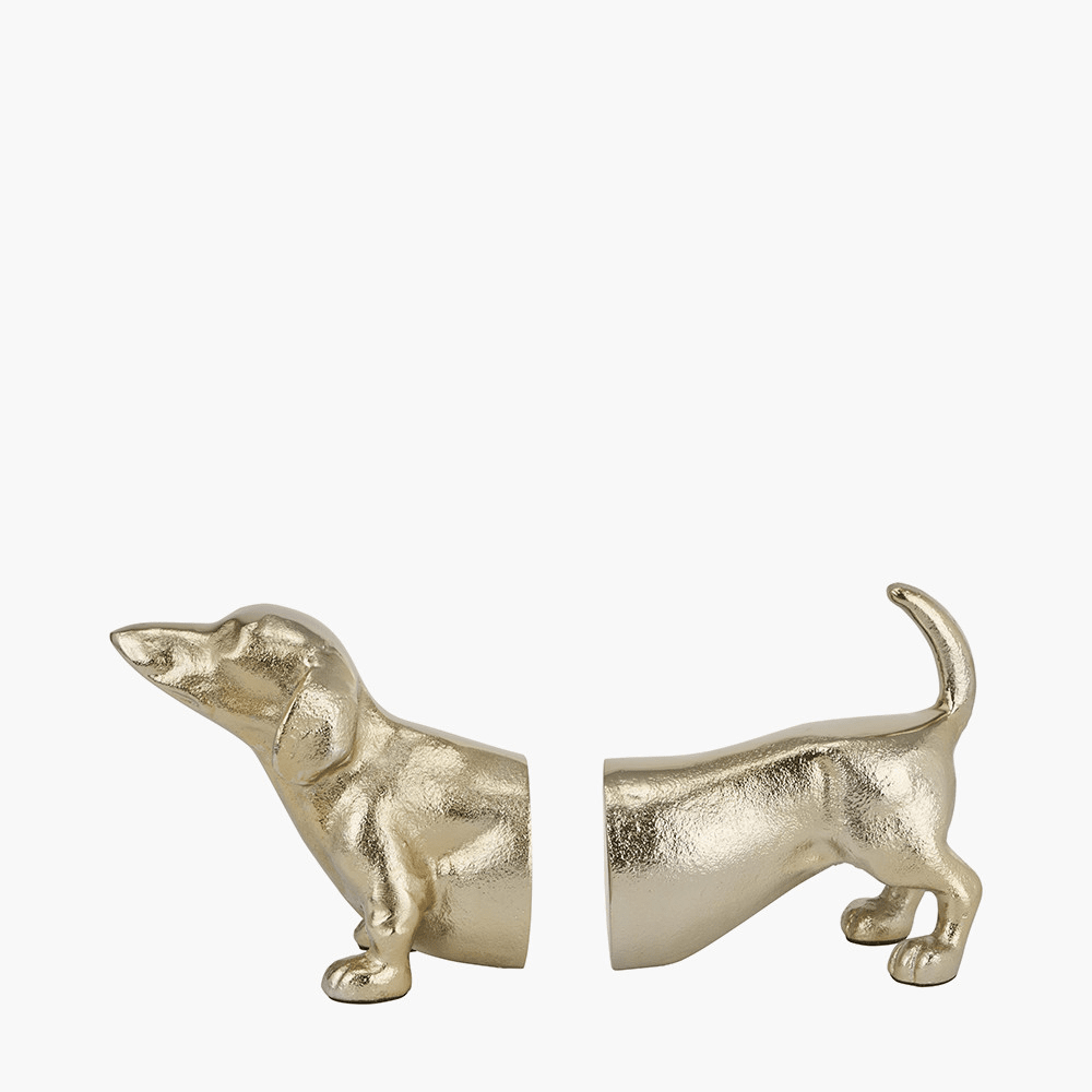 Zenaida Gold Metal Sausage Dog Decorative Bookends – Rowen Homes