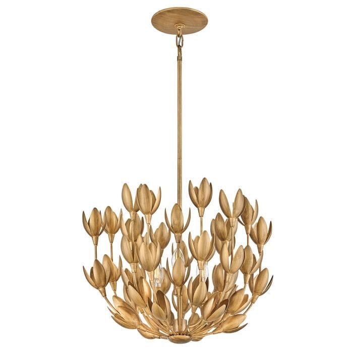 Zeni Gold 3 Light Statement Floral Pendant Ceiling Light – Rowen Homes